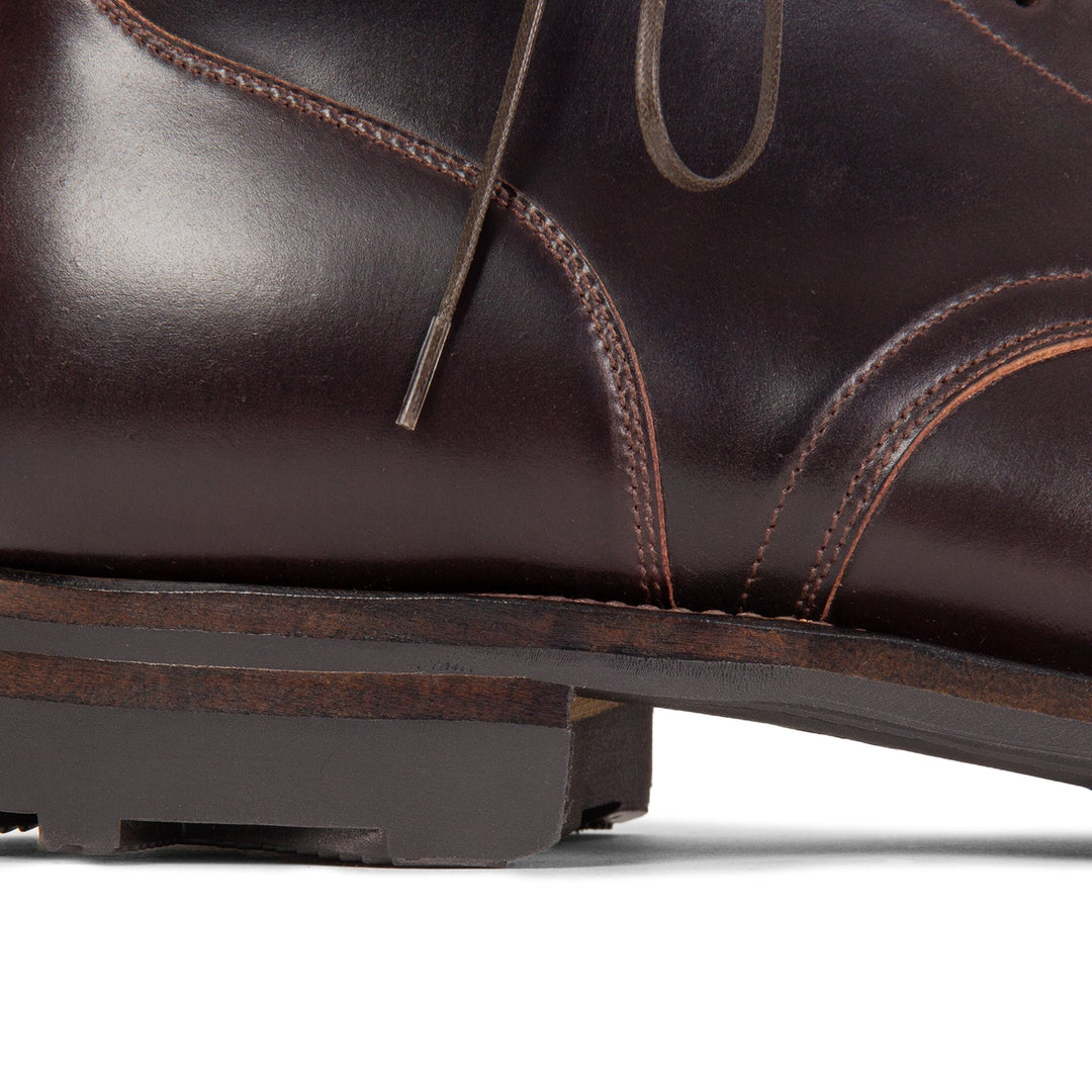 Viberg Dress Boots | Navvy Boot™ Mahogany Boxboard Cordovan – VIBERG